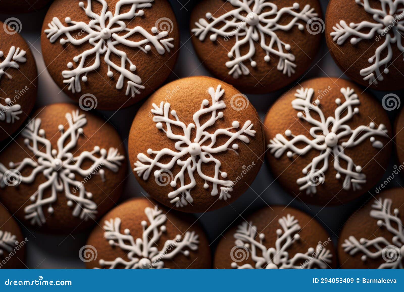 Gingerbread Cookie Pattern with Icing Details. Generative AI Stock ...