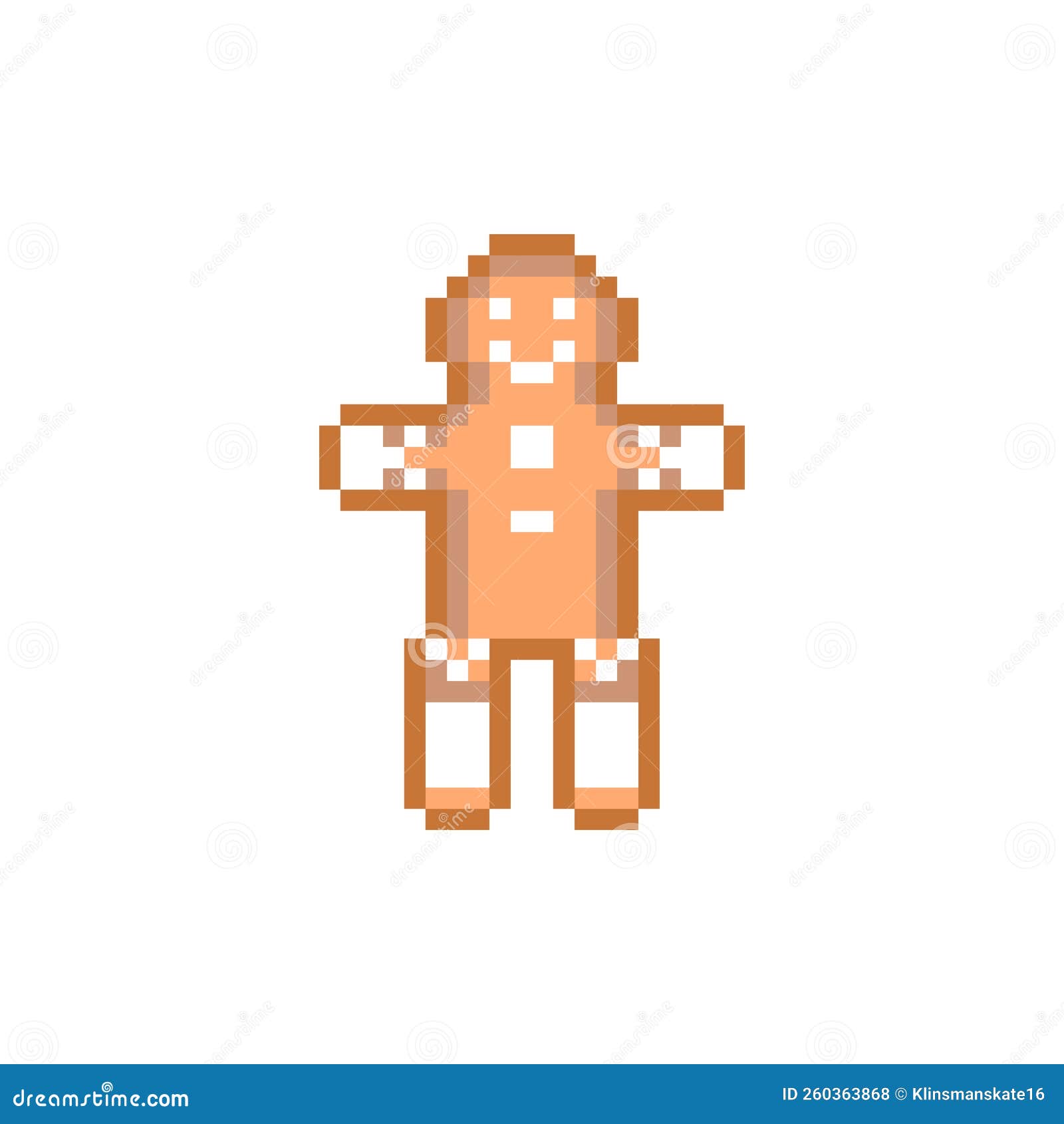 Gingerbread Cookie Pixel Art Style Clipart Stock Vector - Illustration ...