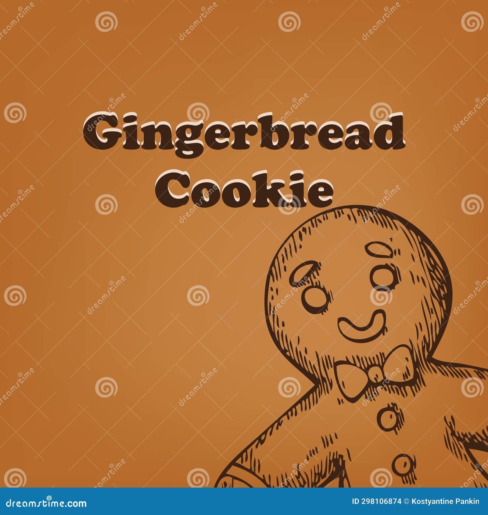 Gingerbread Cookie poster stock vector. Illustration of happy - 298106874
