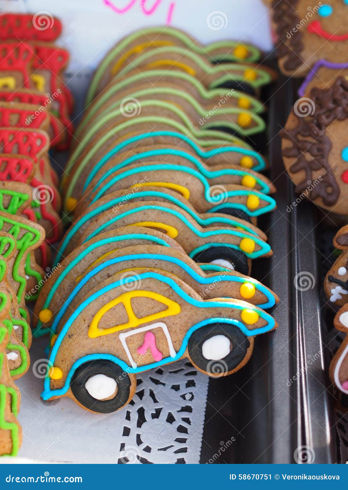 Gingerbread Cookies in a Car Shape Stock Image - Image of ginger ...