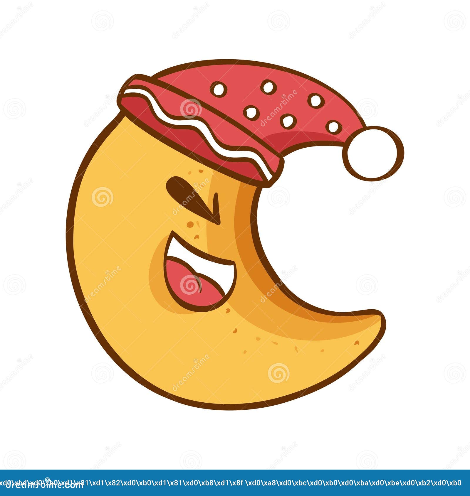 Gingerbread Cookies Christmas Moon. Vector Illustration on a White ...
