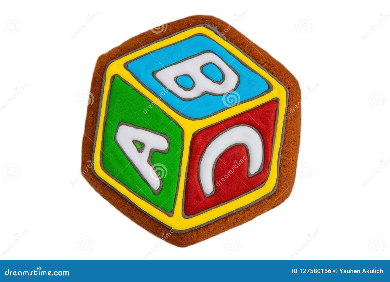 Gingerbread, Cookies in the Form of a Cube with the Letters ABC Stock ...