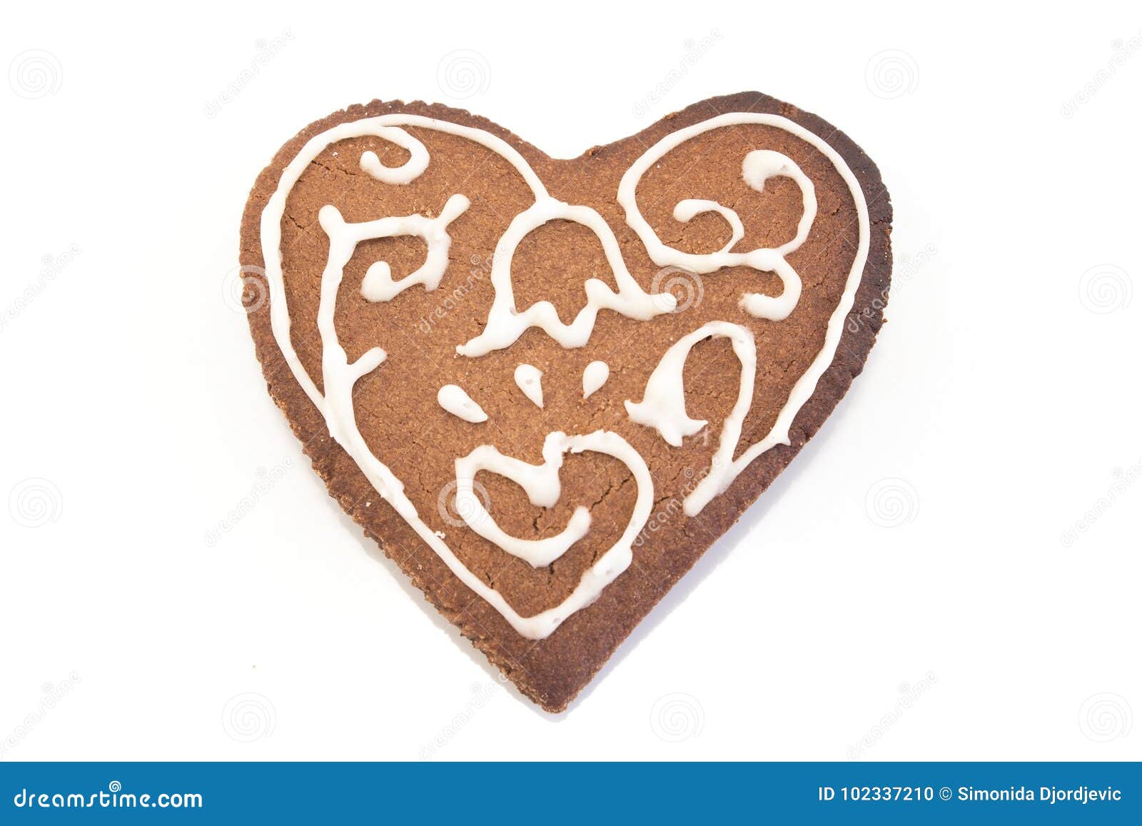 Gingerbread Cookies Heart Isolated on White Stock Photo - Image of ...