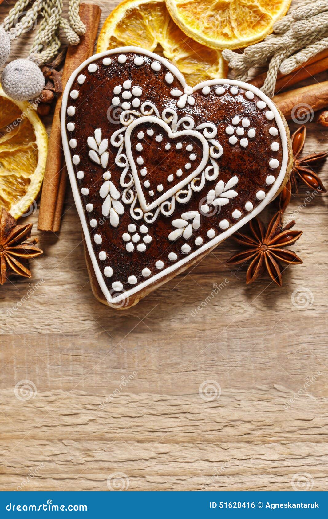 Gingerbread Cookies in Heart Shape Stock Photo - Image of cookie ...