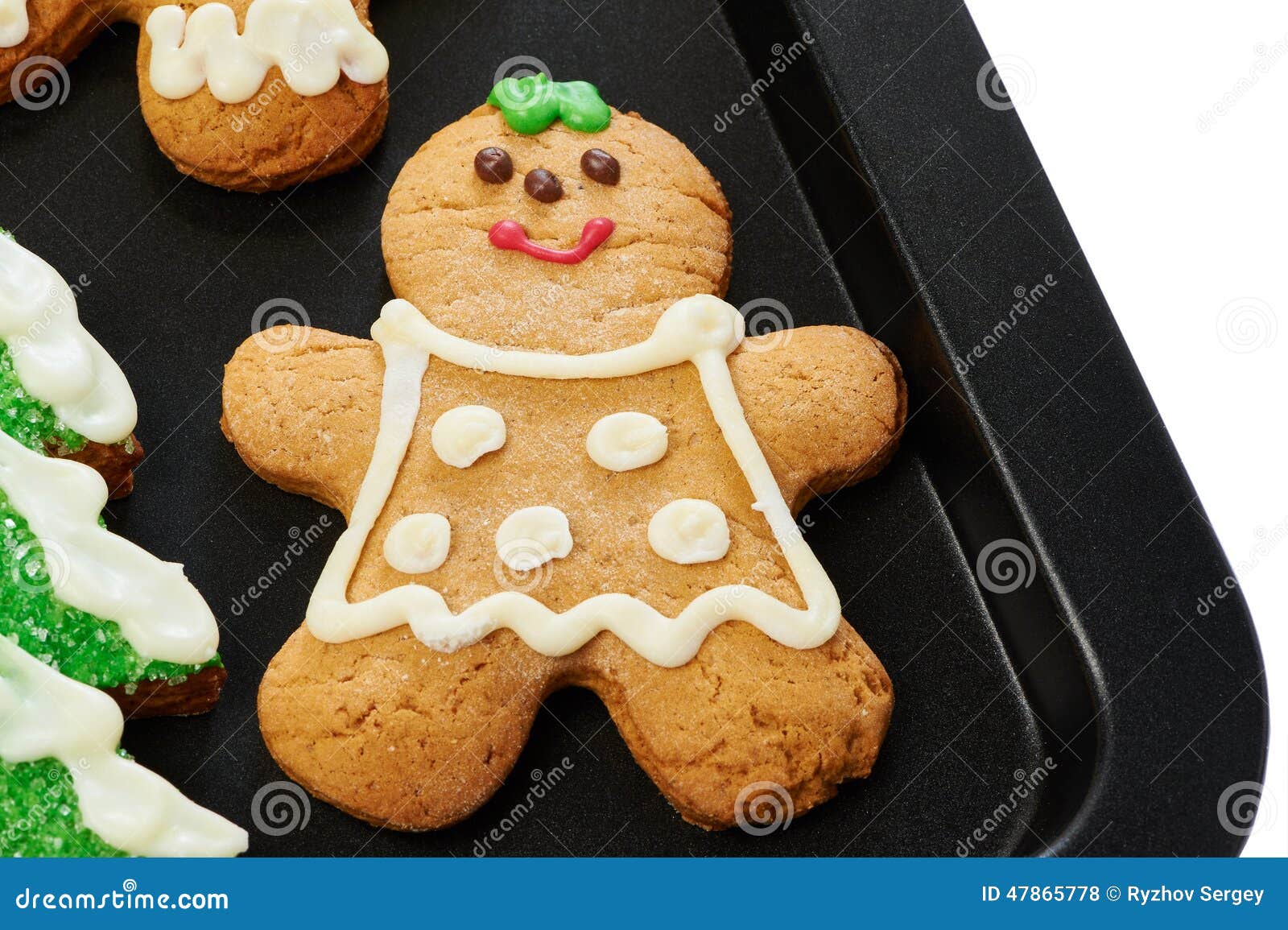 Gingerbread Cookies on the Pan Stock Photo - Image of dessert, group ...