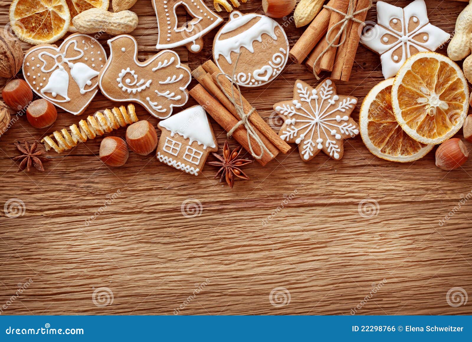 Gingerbread Cookies and Spices Stock Photo - Image of food, horizontal ...