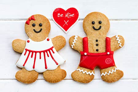 Gingerbread couple stock photo. Image of baked, words - 28701104