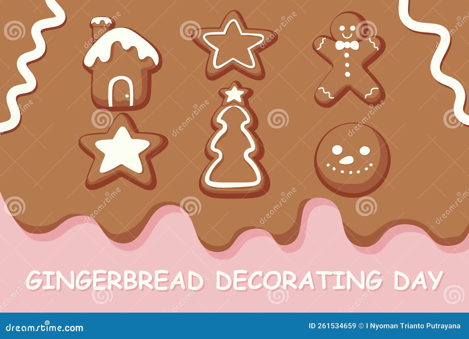 Gingerbread Decorating Day Background Stock Vector - Illustration of ...