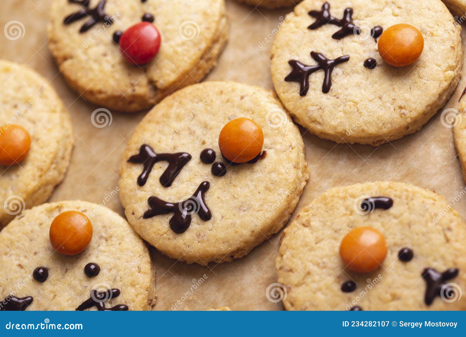 Gingerbread deer rudolph stock image. Image of celebration - 234282107