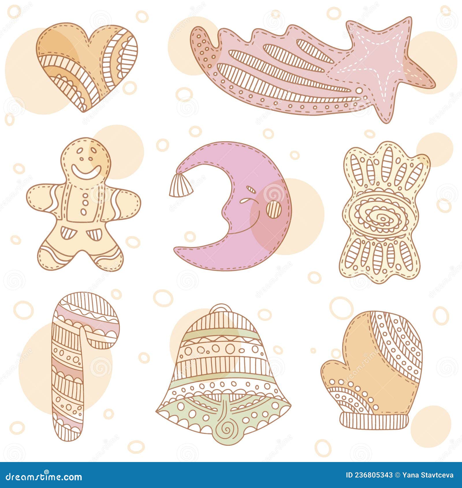 Gingerbread Doodle Pattern for Kids Stock Vector - Illustration of ...