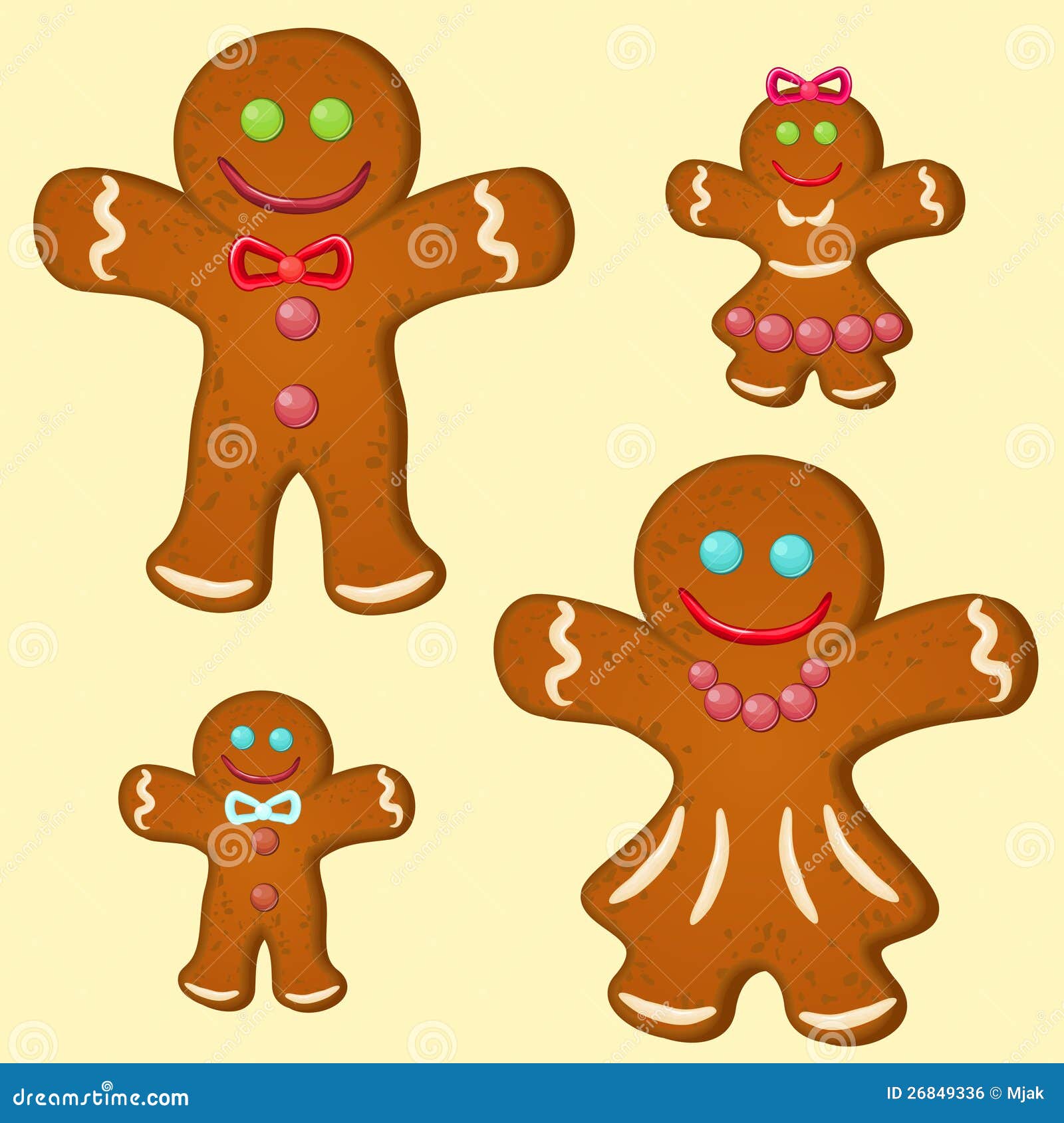 Gingerbread family stock vector. Illustration of decoration - 26849336