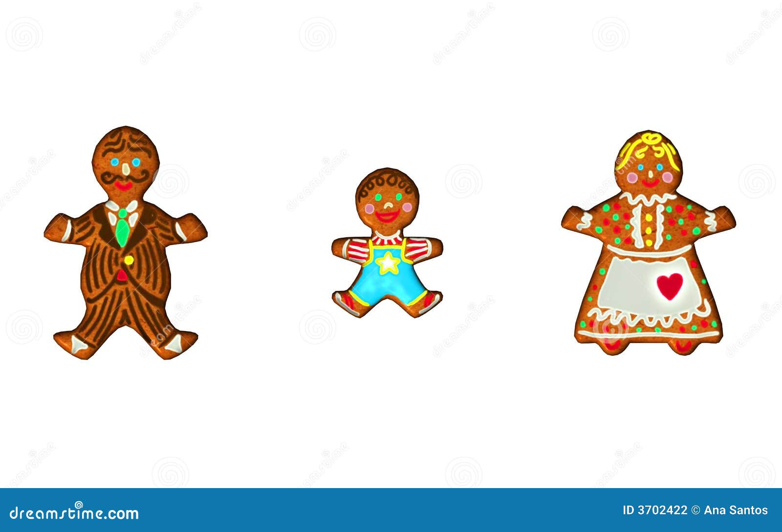 Gingerbread Family stock illustration. Illustration of xmas - 3702422