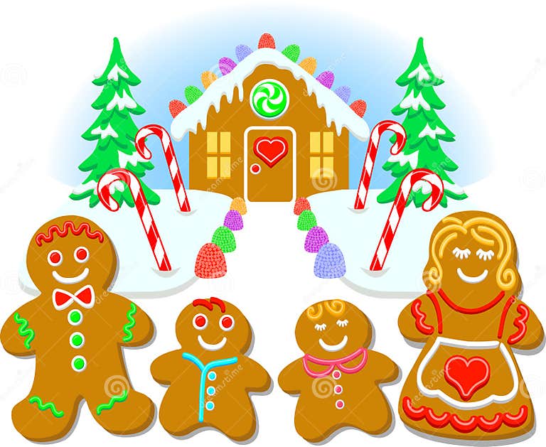 Gingerbread Family/eps stock vector. Illustration of background - 11759659