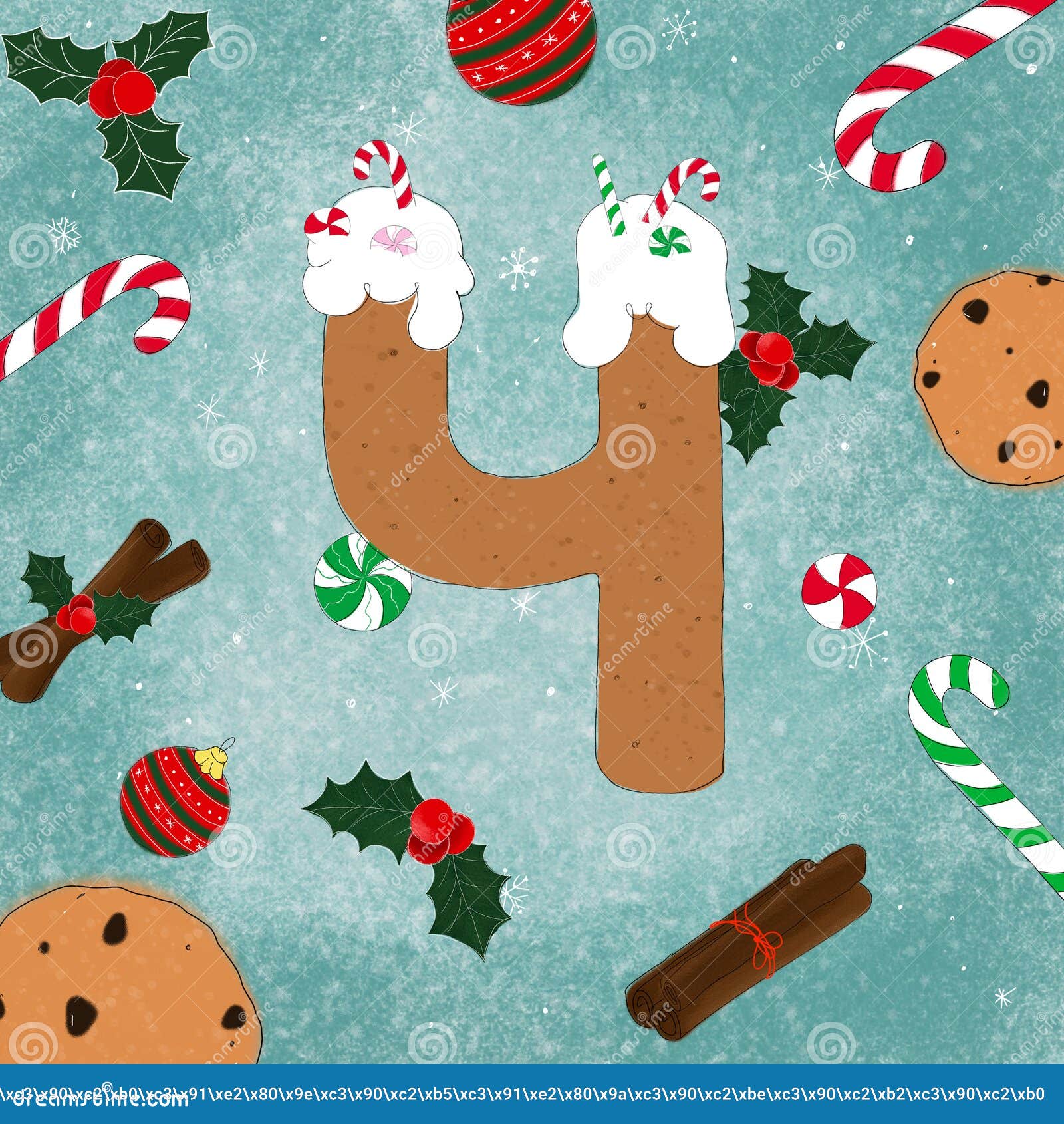 Gingerbread Figure for the Calendar 4 Stock Illustration - Illustration ...
