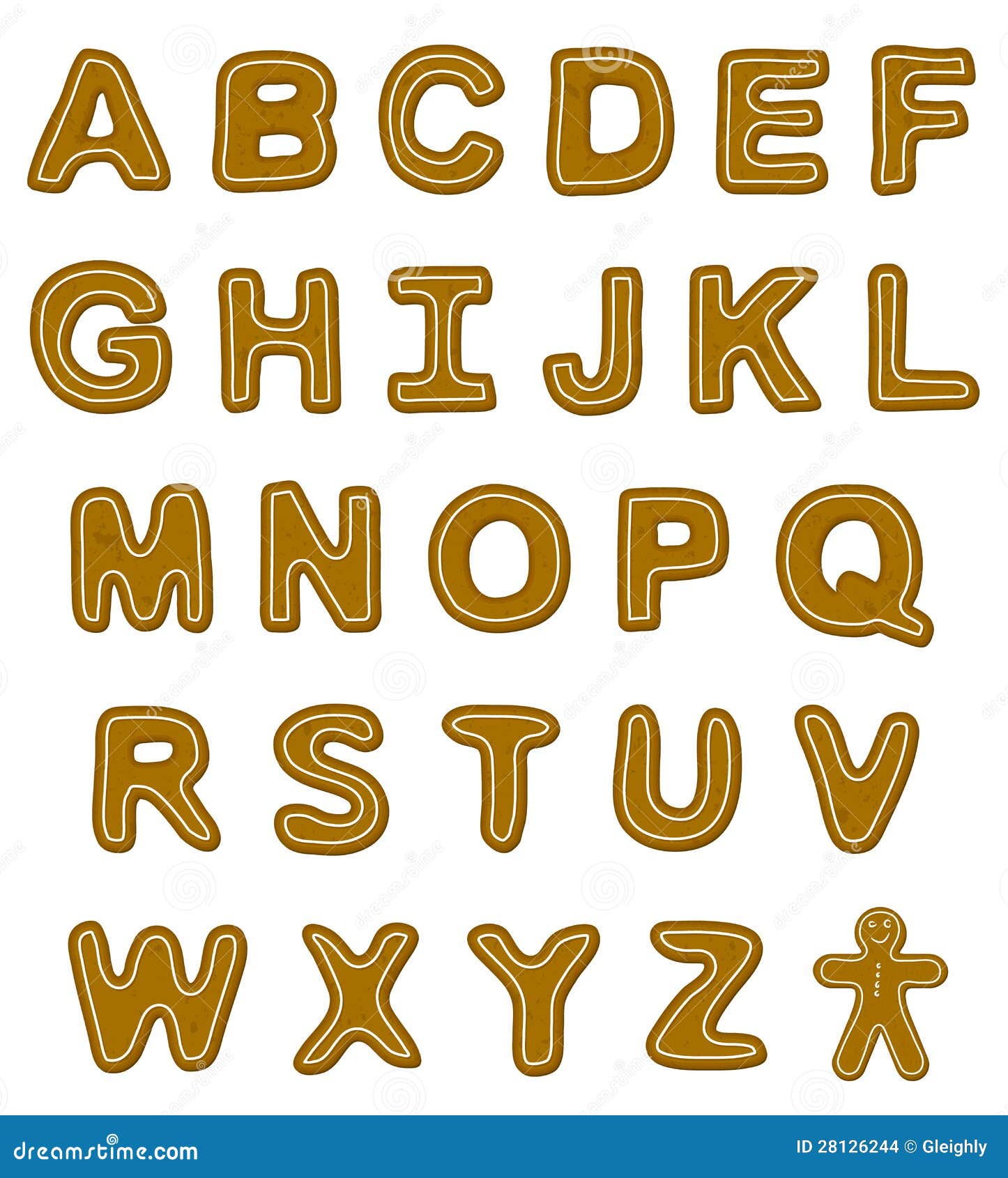 Gingerbread Font Letters stock vector. Illustration of gingerbread ...