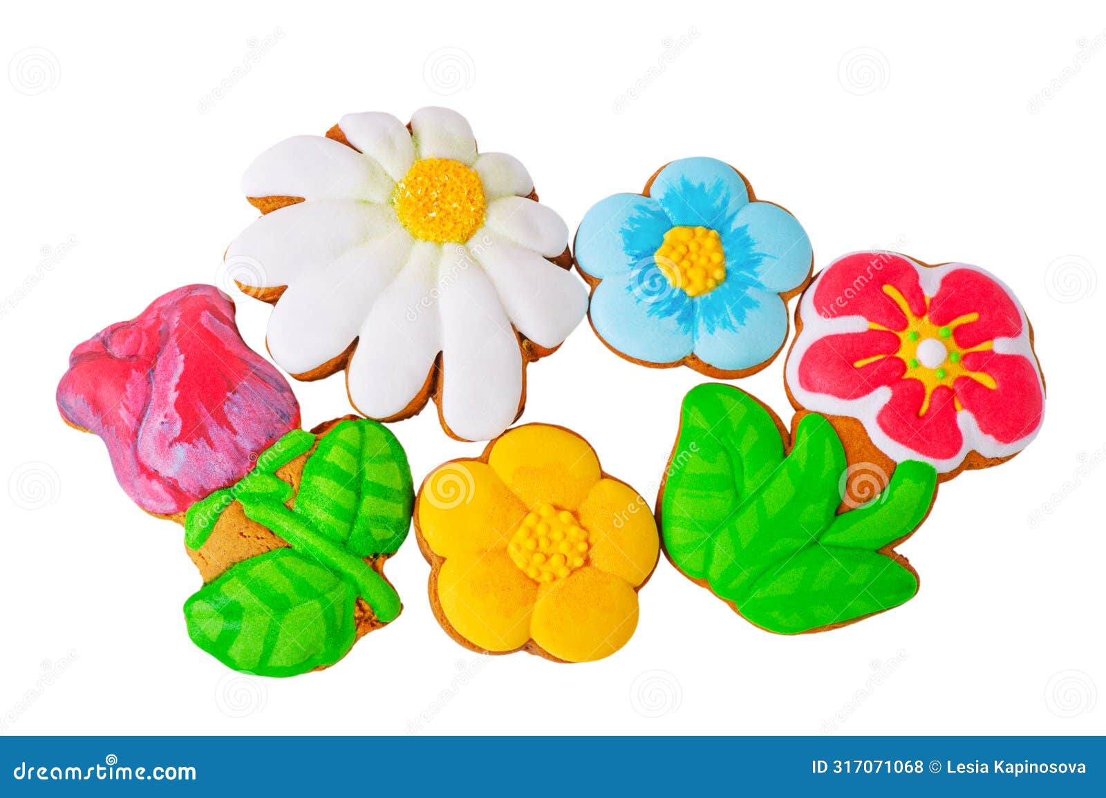 Gingerbread in the Form of a Flower Isolated on White Stock Photo ...