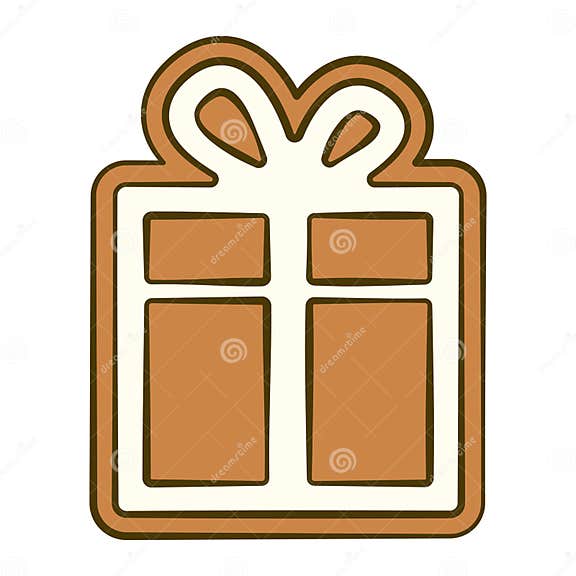 Gingerbread Gift Box. Cartoon Stock Illustration - Illustration of ...
