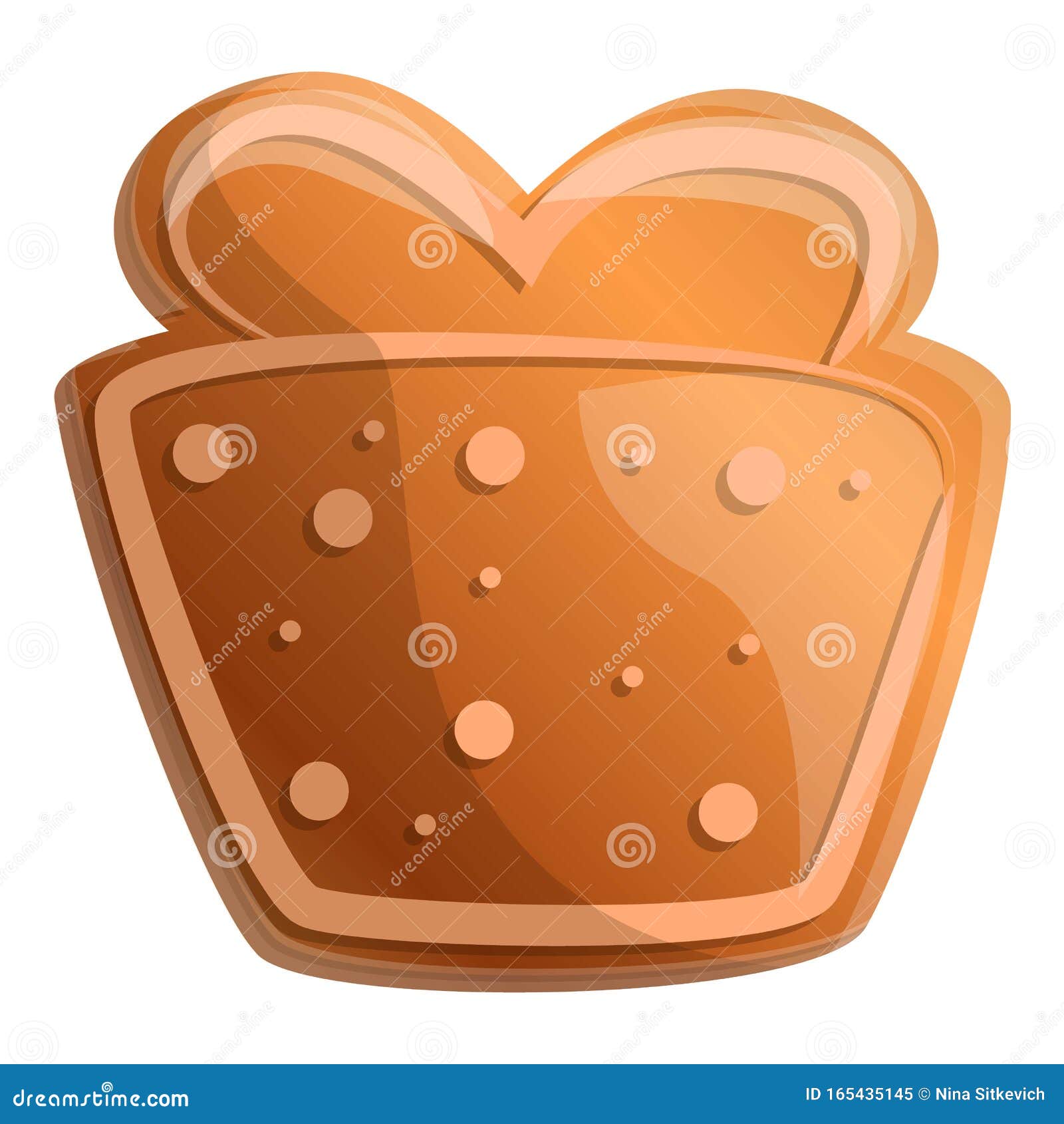 Gingerbread Gift Box Icon, Cartoon Style Stock Vector - Illustration of ...