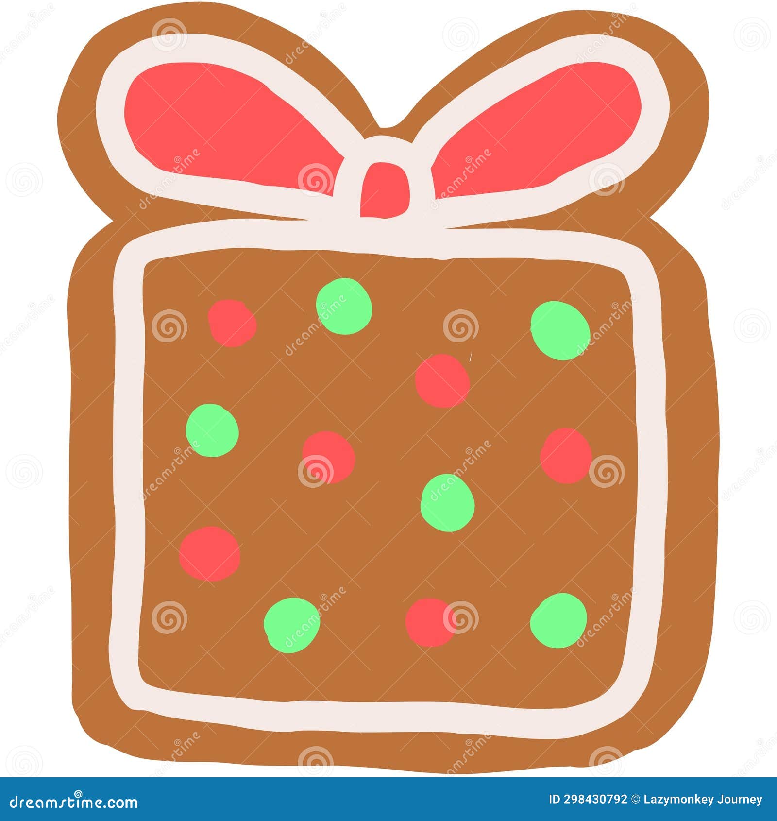 Gingerbread Gift Box Line Art Drawing Stock Illustration - Illustration ...