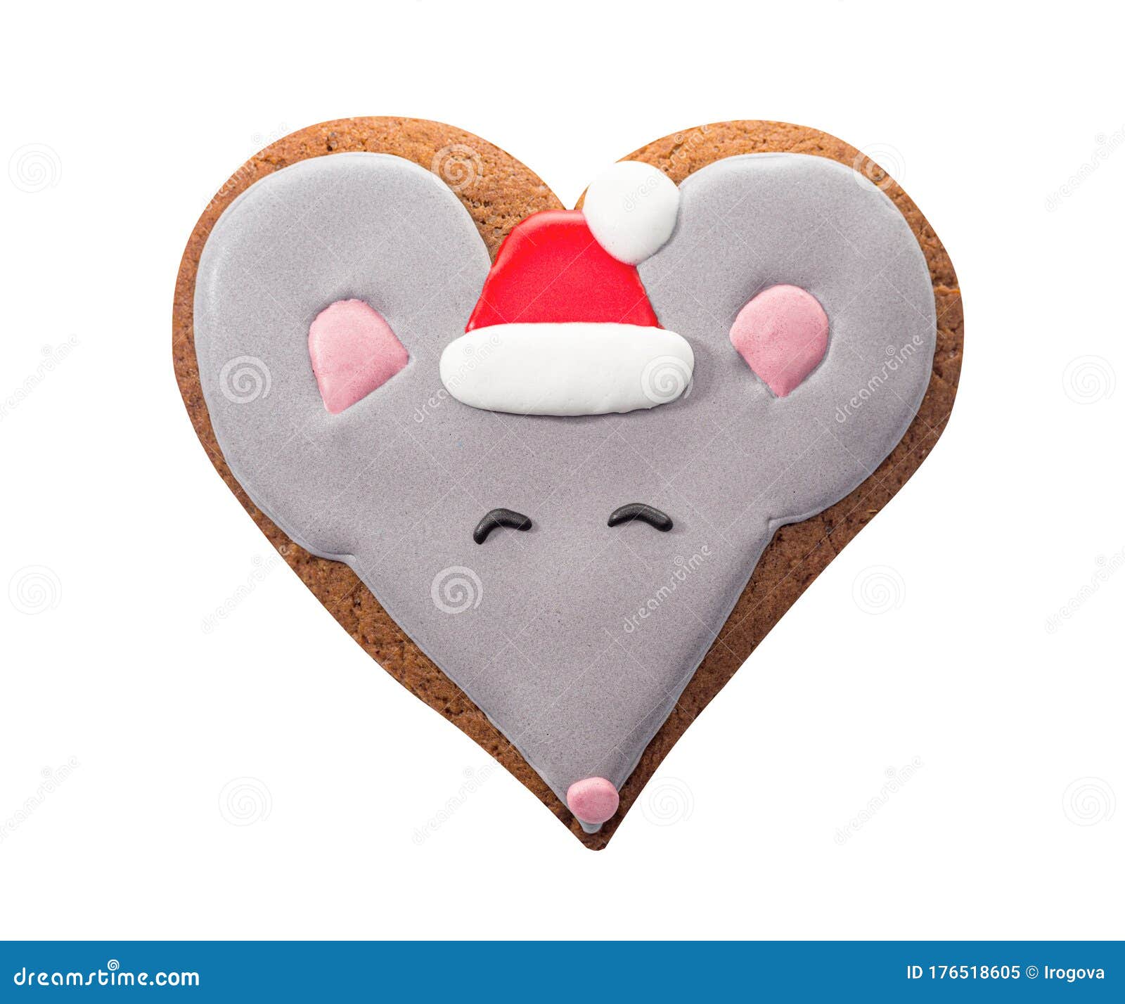 Gingerbread Ginger Mouse. Isolated on a White Stock Image - Image of ...