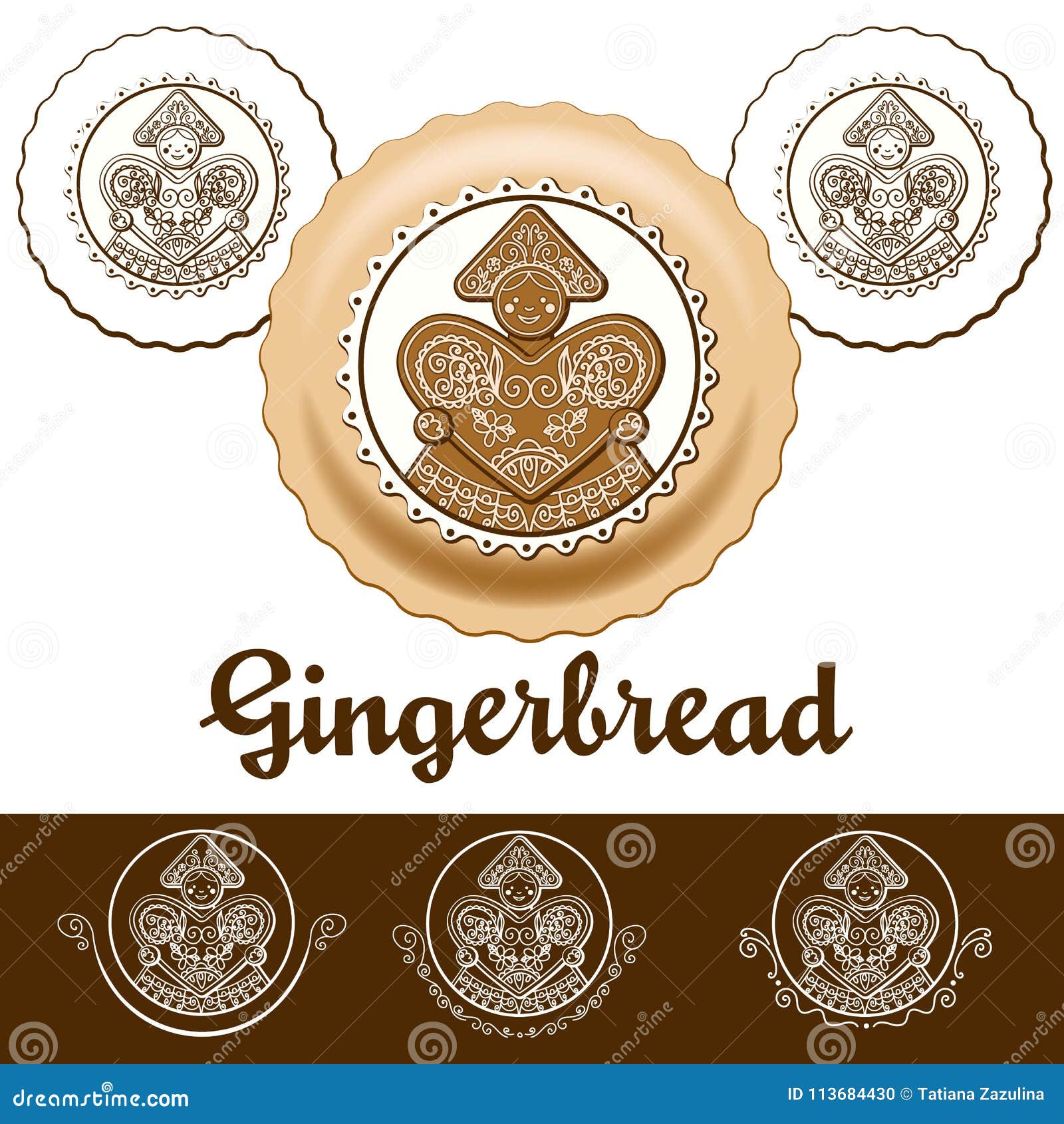 Gingerbread with glaze stock vector. Illustration of gingerbread ...