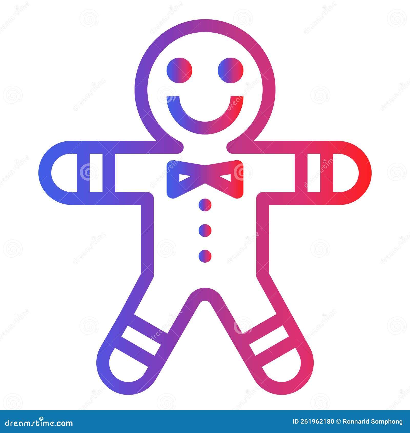 Gingerbread Gradient Icon Vector Stock Vector - Illustration of line, bakery: 261962180