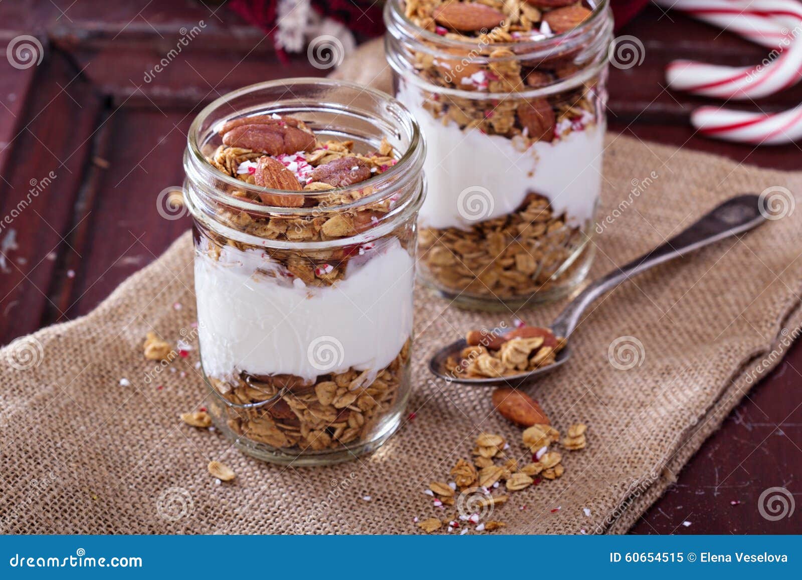 Gingerbread Granola Parfait with Yogurt Stock Image - Image of layer ...