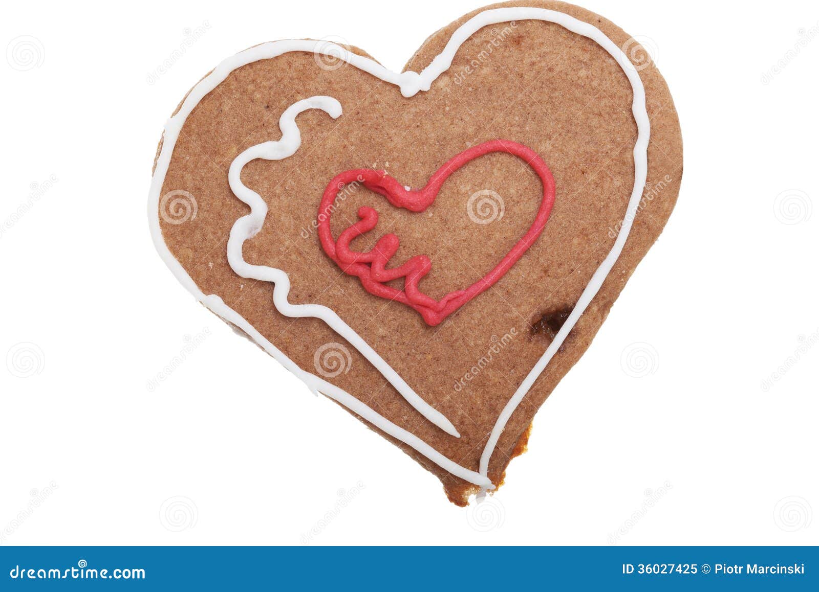 Gingerbread Heart Christmas Cookie. Stock Illustration - Illustration ...