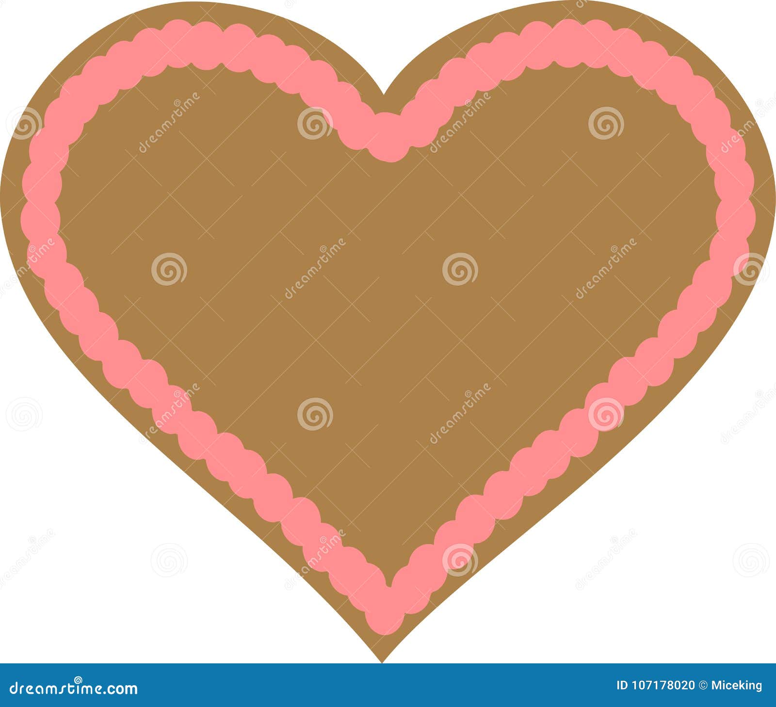 Gingerbread heart vector stock vector. Illustration of holiday - 107178020