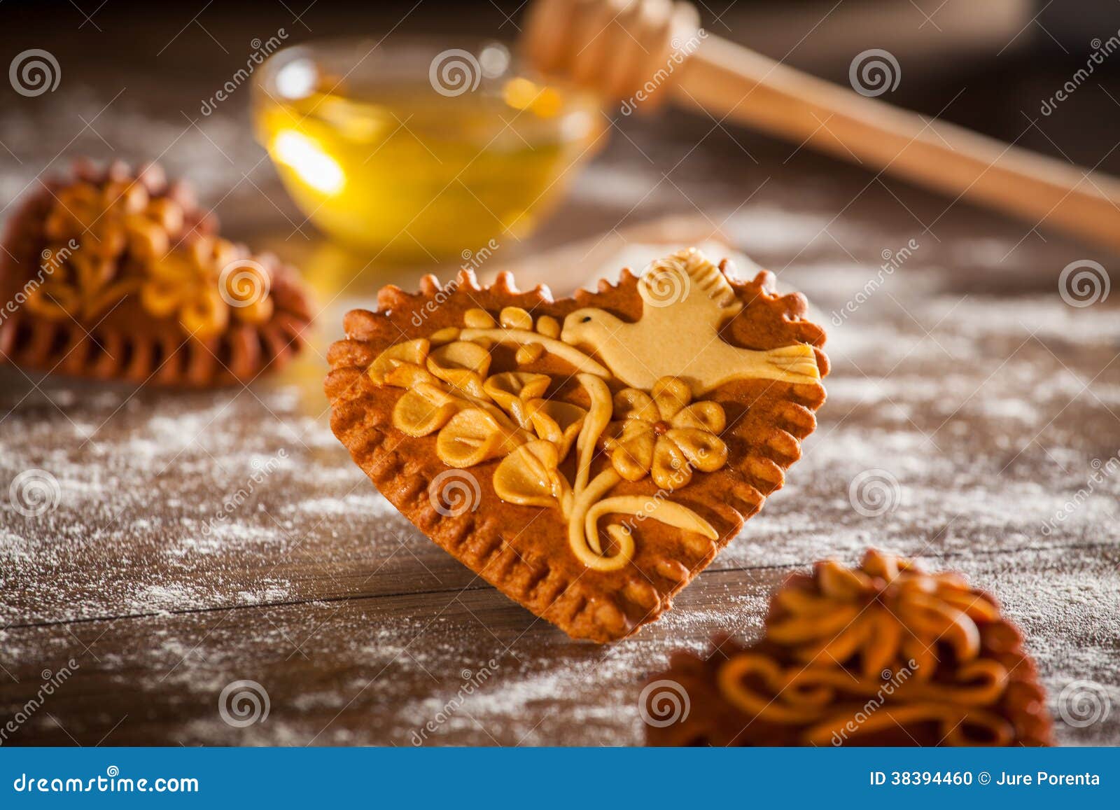 Gingerbread hearts stock photo. Image of baked, countertop - 38394460