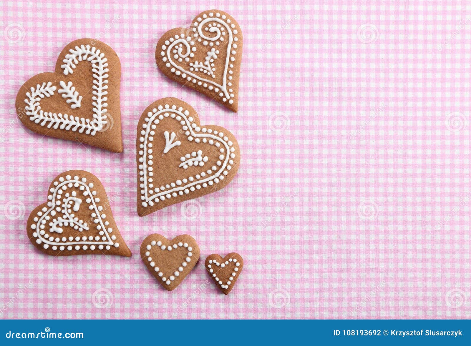 Gingerbread hearts. stock photo. Image of hearts, cake - 108193692