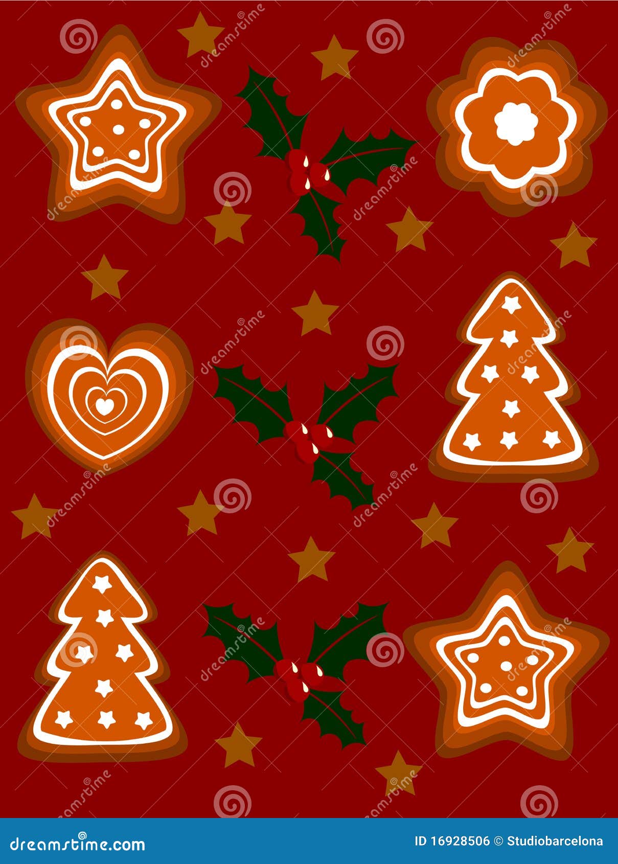Gingerbread Holiday Background Stock Vector - Illustration of seamless ...