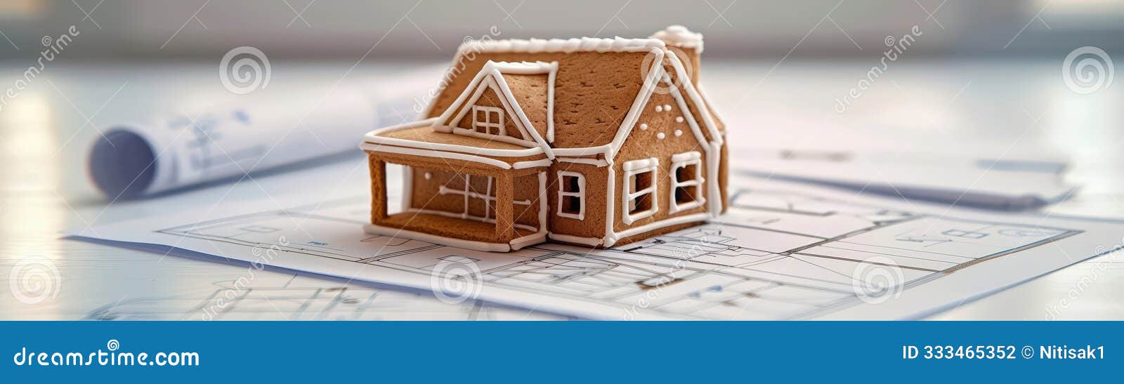 Gingerbread House Architectural Blueprints Stock Illustration ...