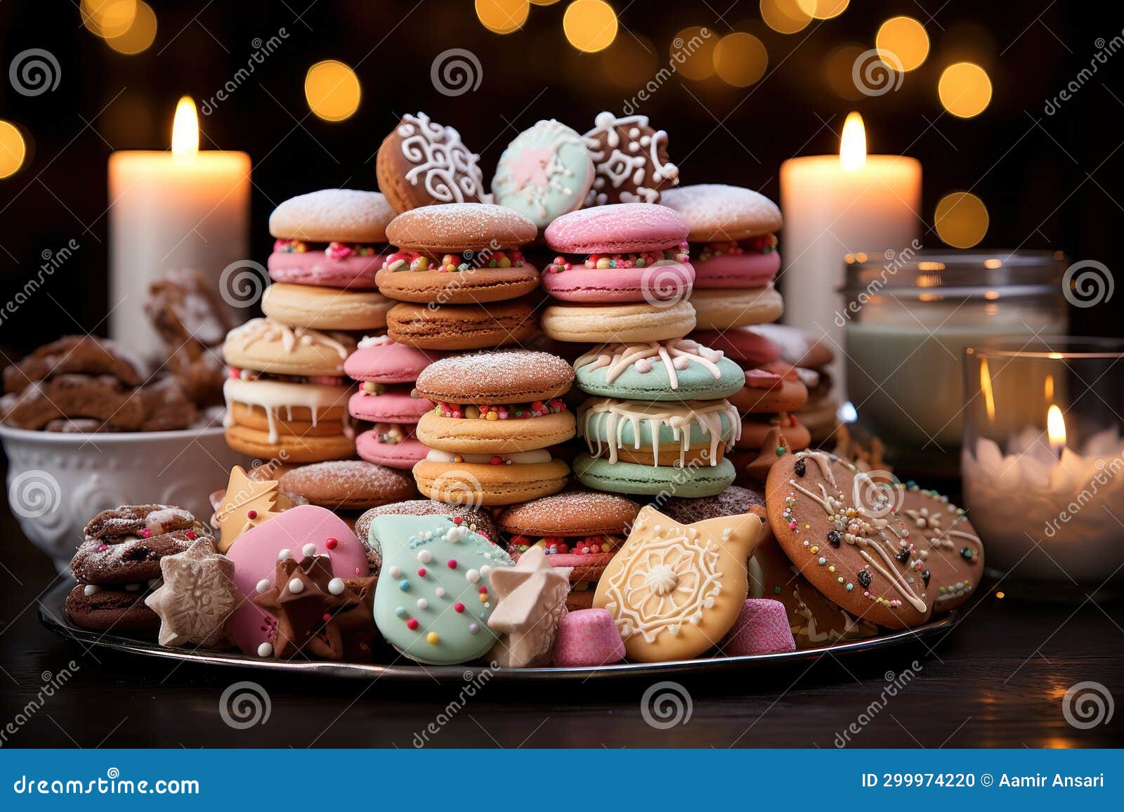 Gingerbread House and Array of Christmas Cookies, Christmas Wallpaper ...