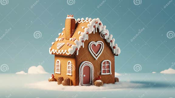 Gingerbread House with Copy Space. Generative AI. Stock Illustration ...