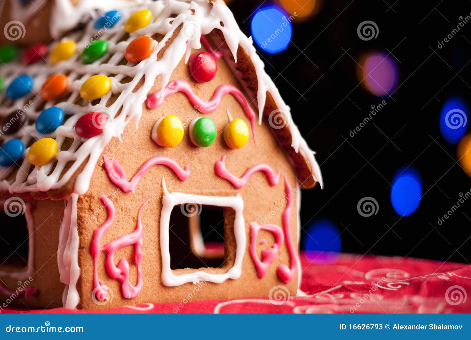 Gingerbread House Decorated with Colorful Candies Stock Image - Image ...