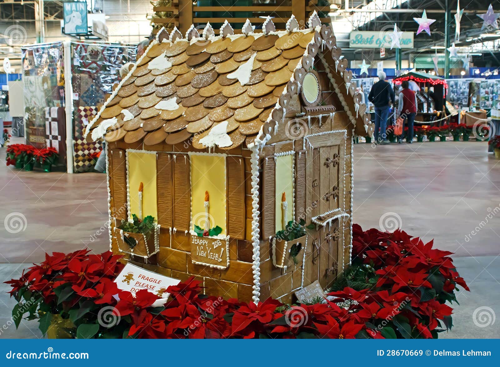 Gingerbread House on Display Editorial Stock Image - Image of icing ...