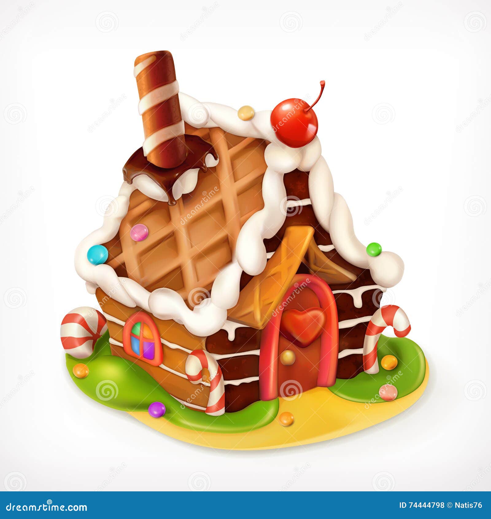Gingerbread house icon stock illustration. Illustration of decorated ...
