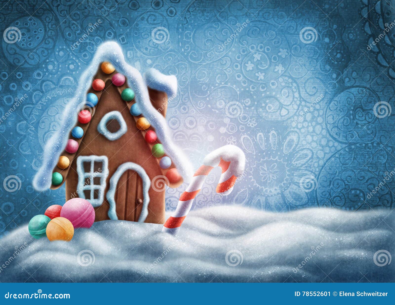 Gingerbread house stock illustration. Illustration of wonderland - 78552601