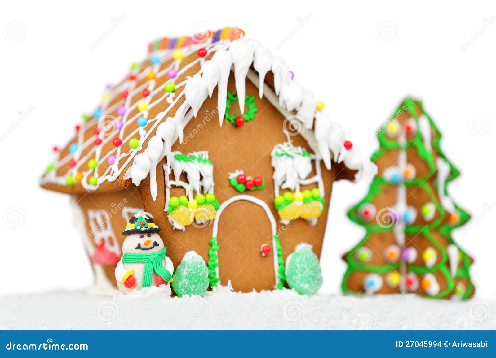 Gingerbread house isolated stock photo. Image of gingerbread - 27045994
