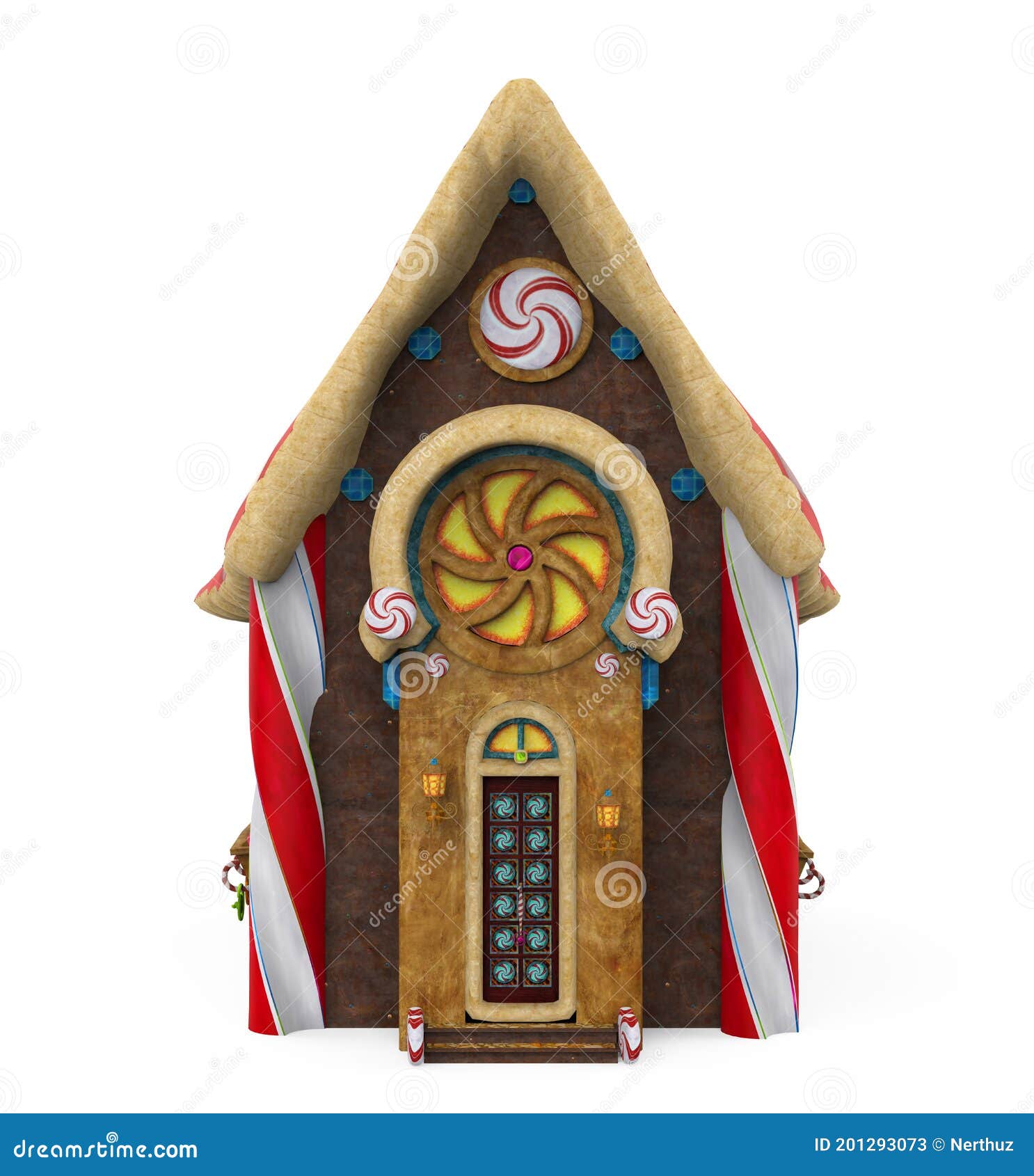 Gingerbread House Isolated stock illustration. Illustration of render ...