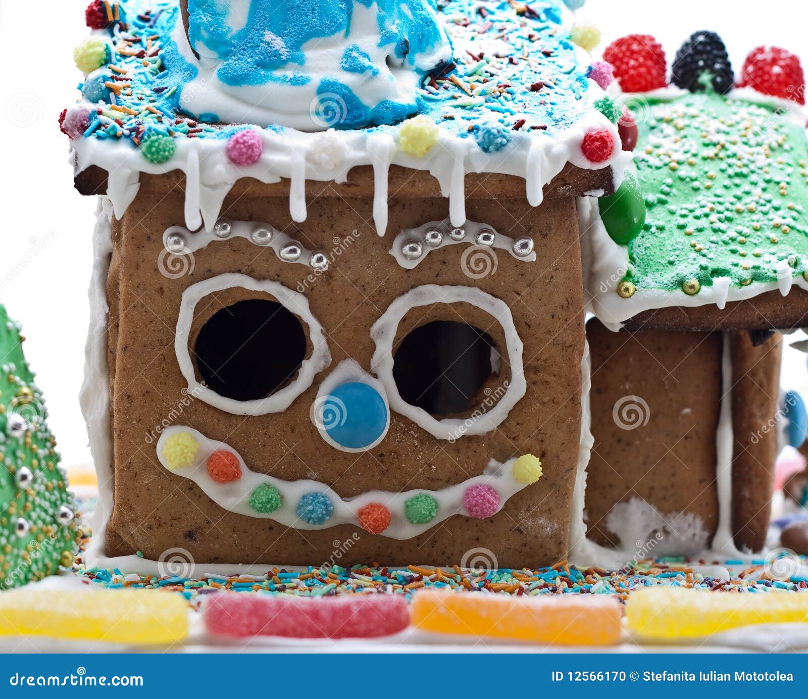 Gingerbread House Isolated on White Stock Photo - Image of seasonal ...