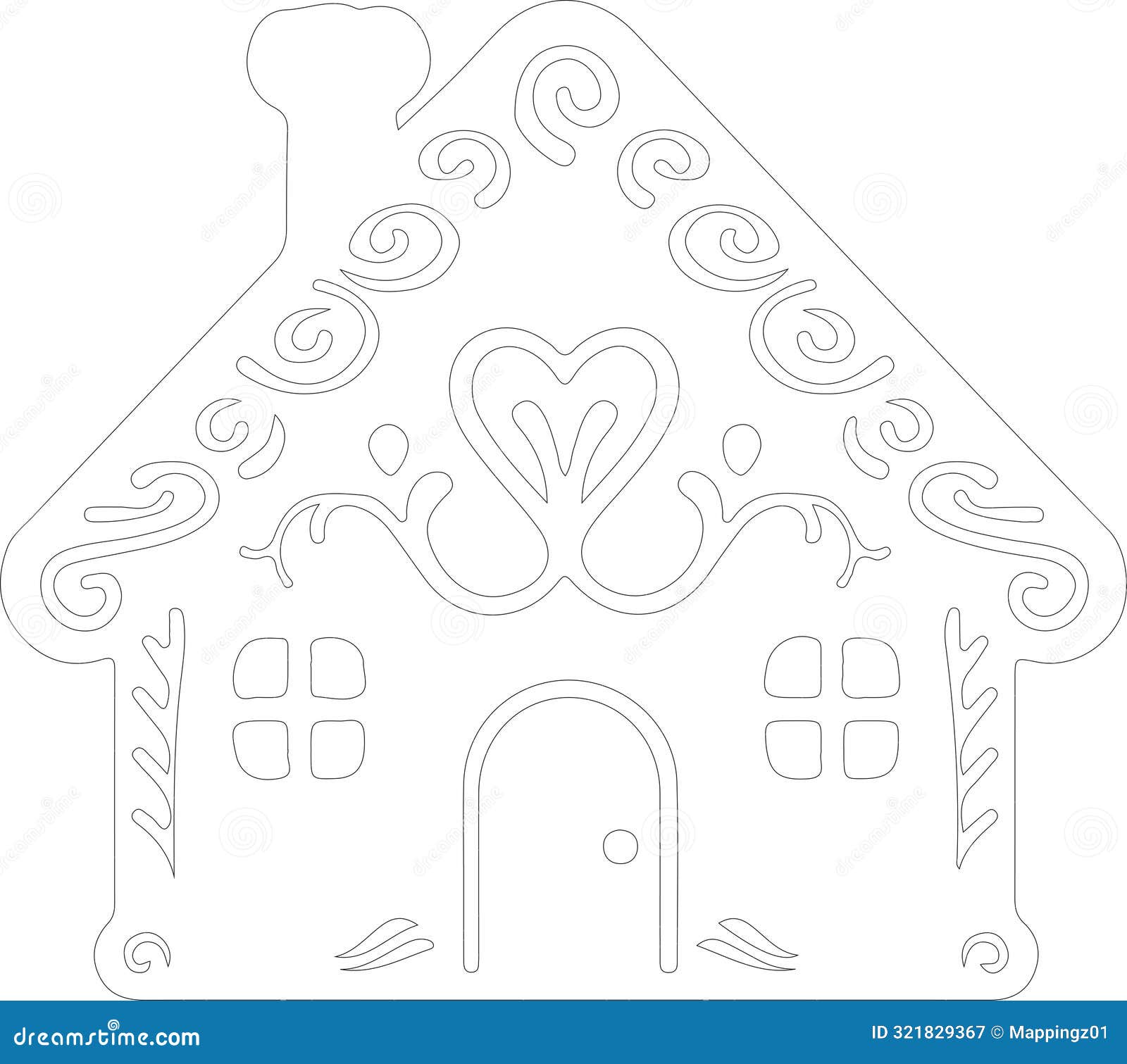 Gingerbread House Outline Silhouette Generative Ai Stock Vector ...
