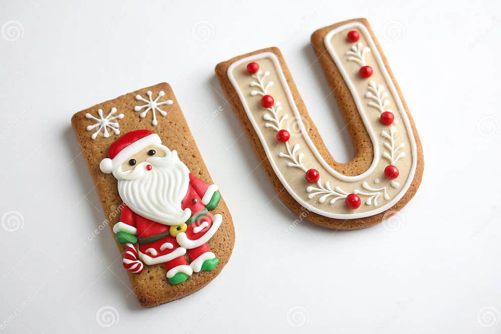 Gingerbread Letter Cookie stock illustration. Illustration of holiday ...