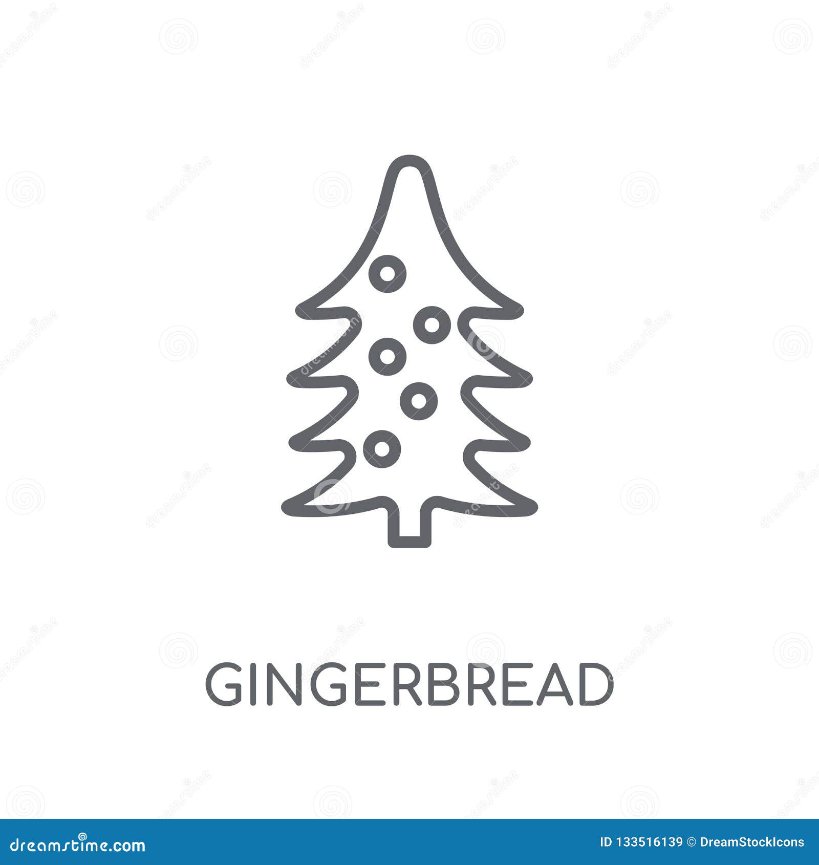 Gingerbread Linear Icon. Modern Outline Gingerbread Logo Concept Stock ...