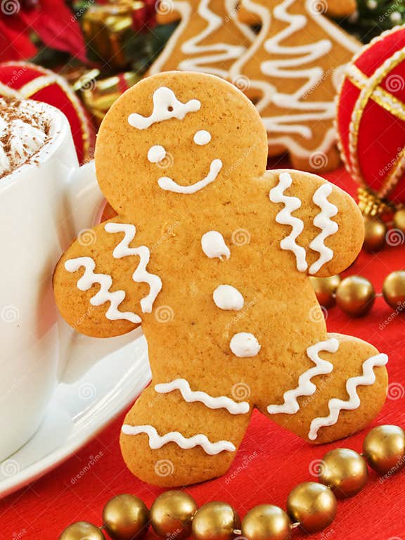 Gingerbread man stock image. Image of cream, icing, beads - 16408239