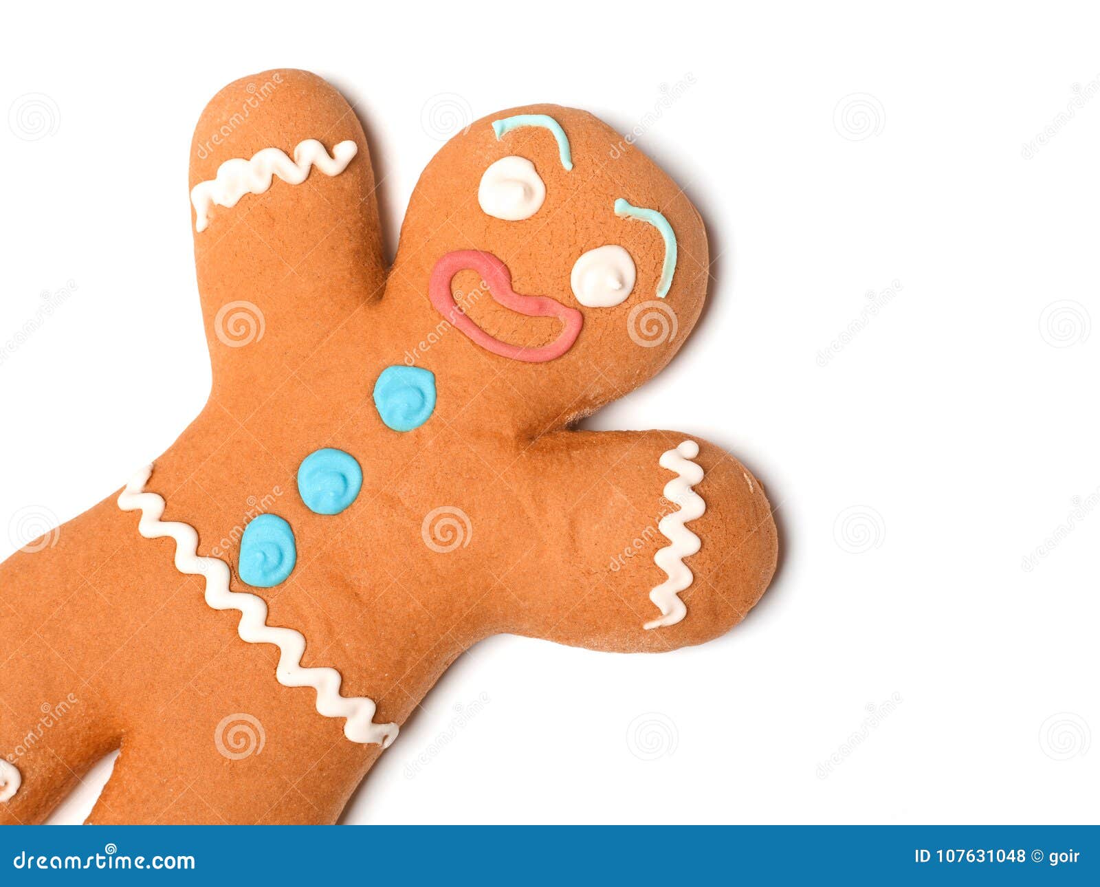 Gingerbread man from above stock photo. Image of cheerful - 107631048