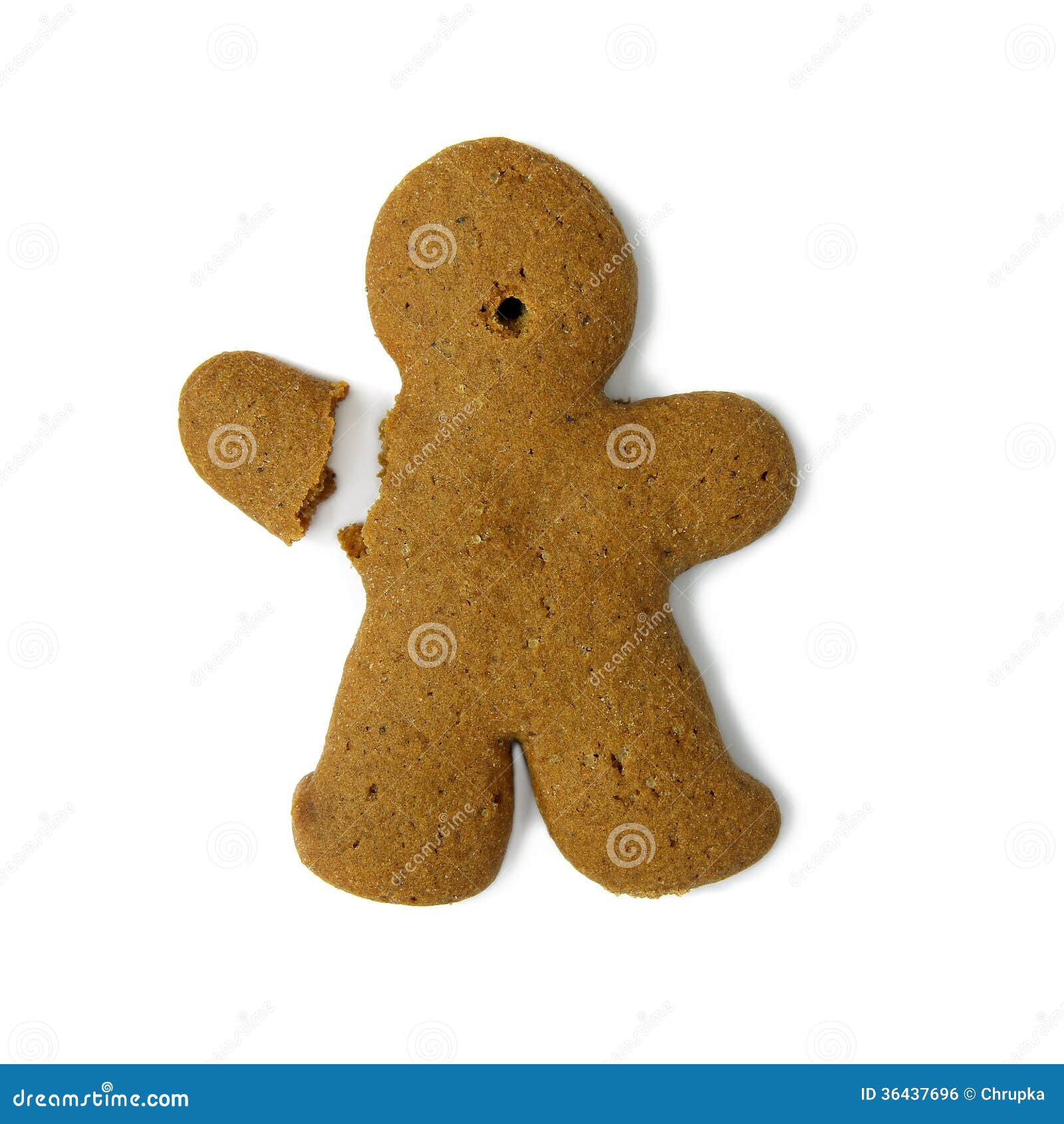 Gingerbread Man with Broken Hand Stock Photo - Image of sweet, bowtie ...