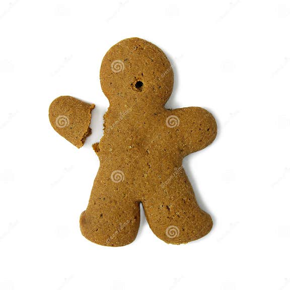 Gingerbread Man with Broken Hand Stock Photo - Image of sweet, bowtie ...