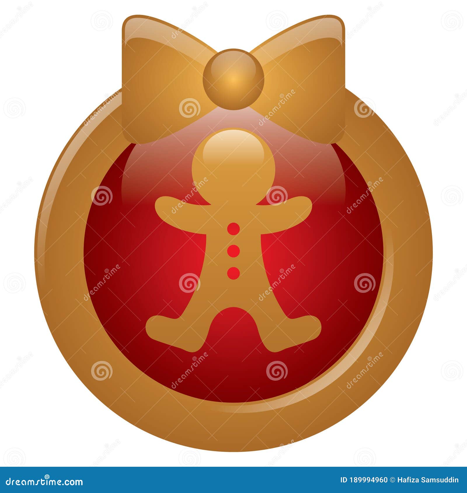 Gingerbread Man Button. Vector Illustration Decorative Design Stock ...